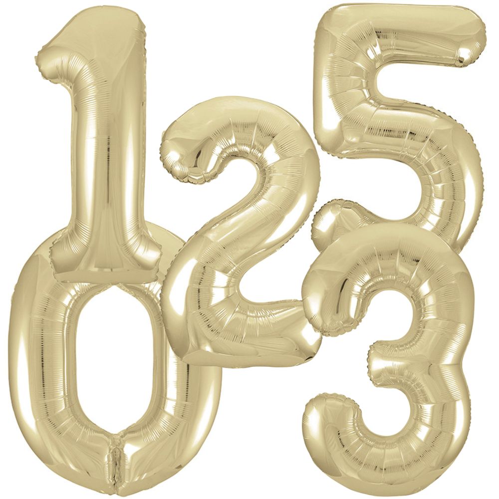 Gold Number Balloons | Birthday Balloons | Party Studio